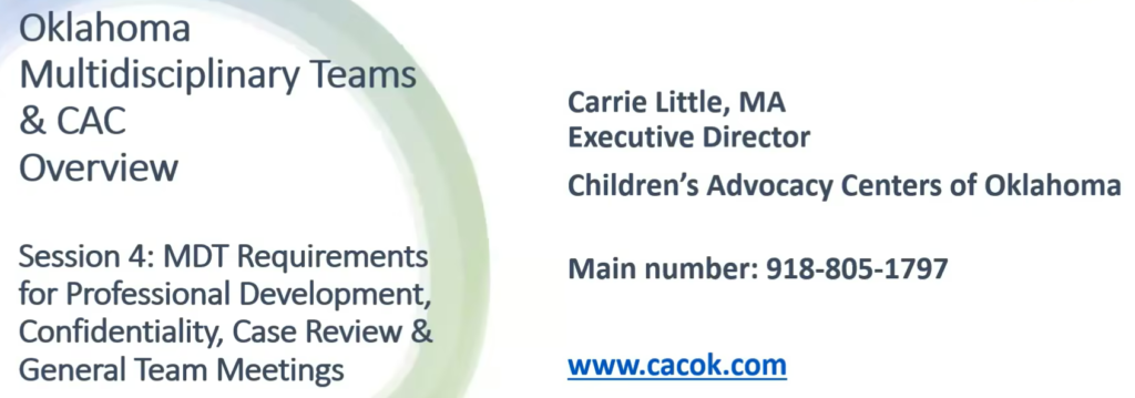 Training - Children's Advocacy Centers of Oklahoma